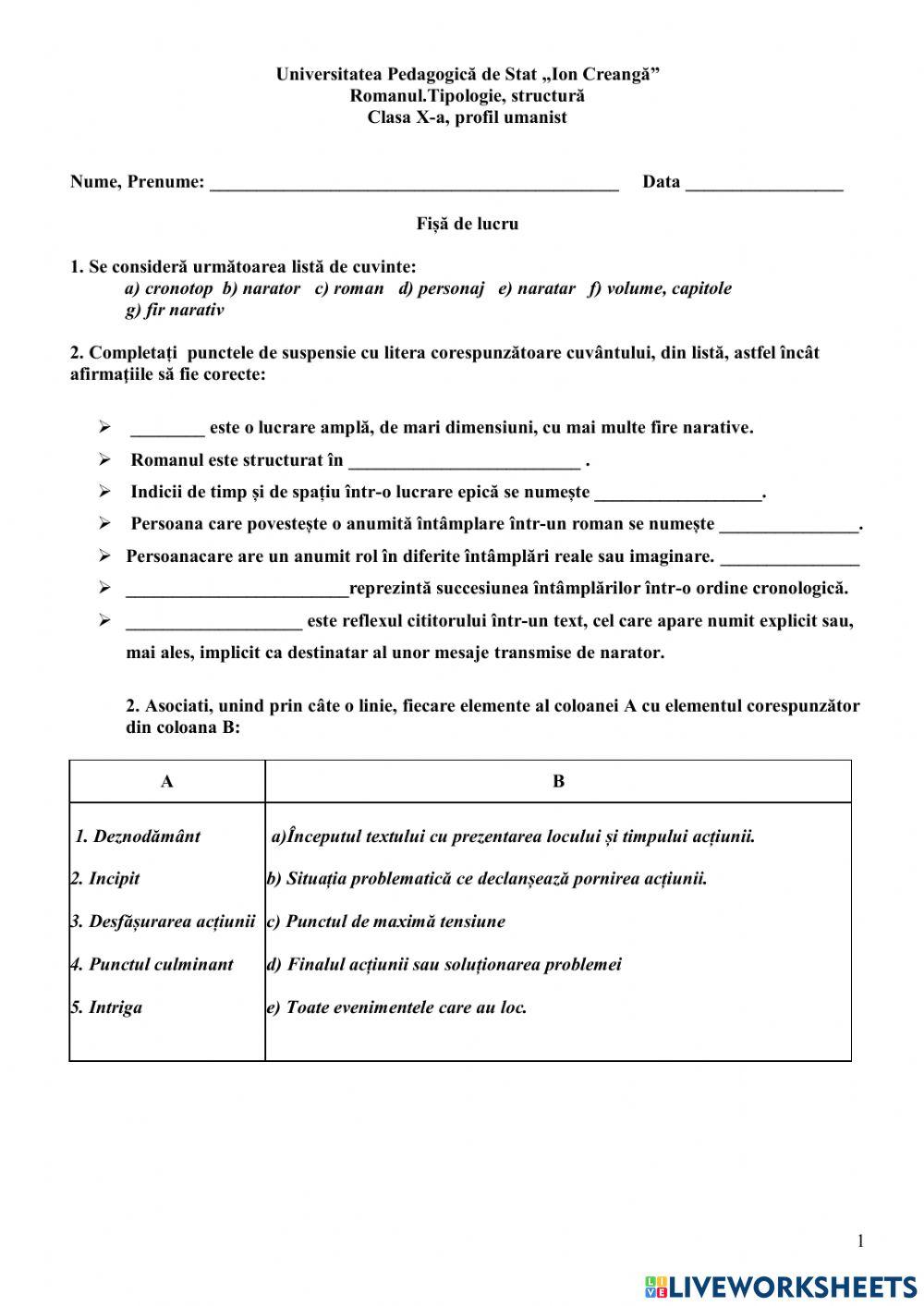 7016740 | Romanul | Doina Ciobanu | LiveWorksheets