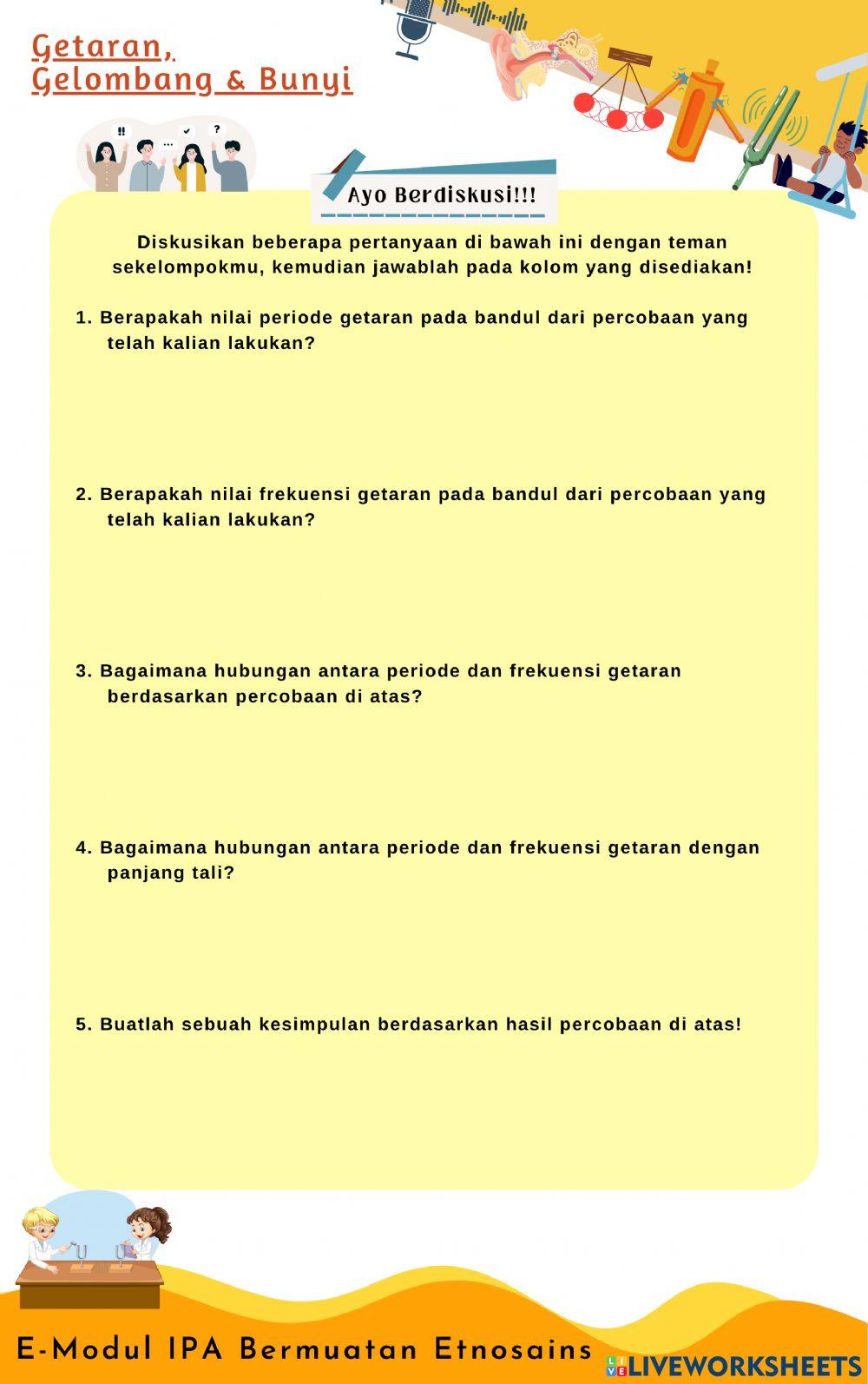 Lembar Kerja Siswa (Getaran) worksheet | Live Worksheets