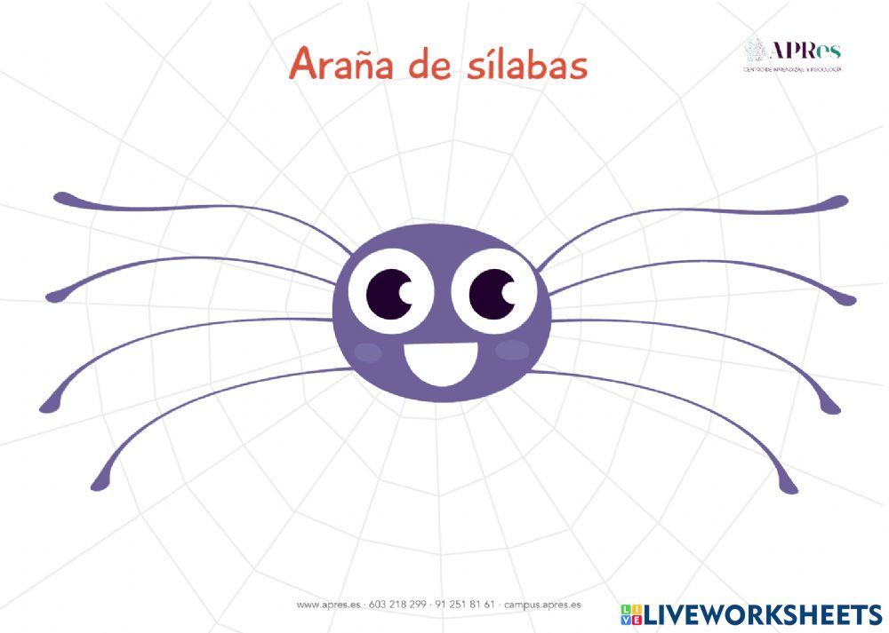 Araña de sílabas worksheet | Live Worksheets