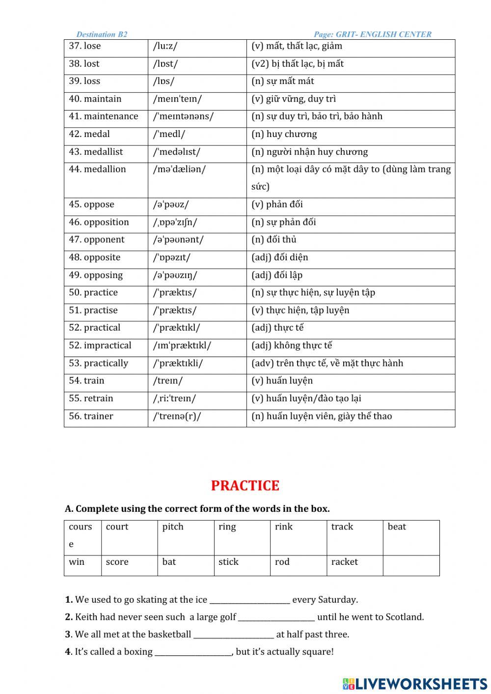 Destination B2 … | Free Interactive Worksheets | 7001997