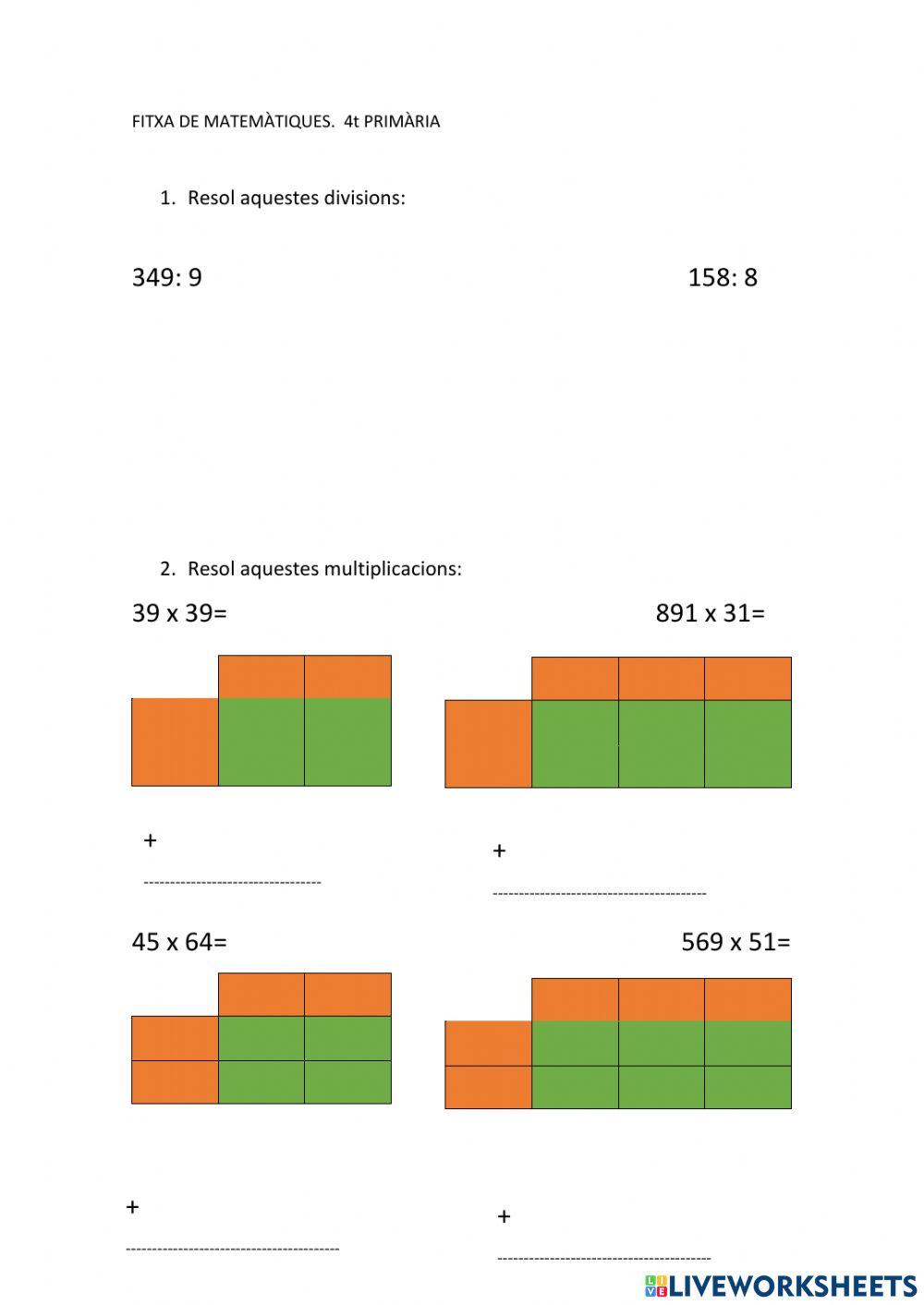 Divisions i multiplicacions 7017236 | Classes3 | Live Divisions i multiplicacions 7017236 | Classes3 | Live