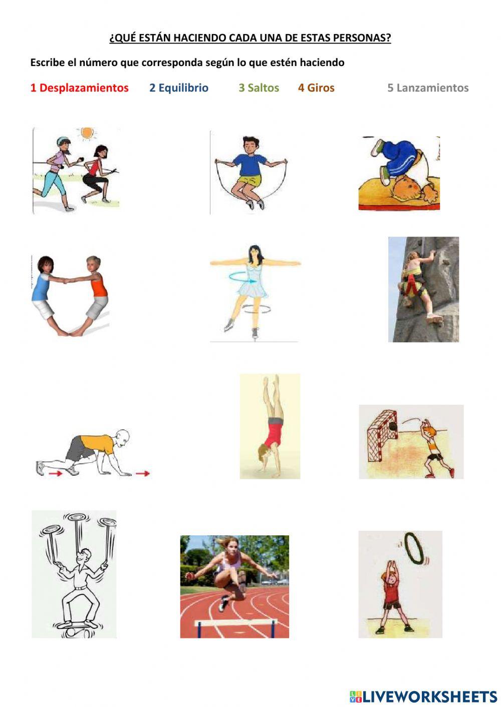 Habilidades motrices básicas | LiveWorksheets | 7049169