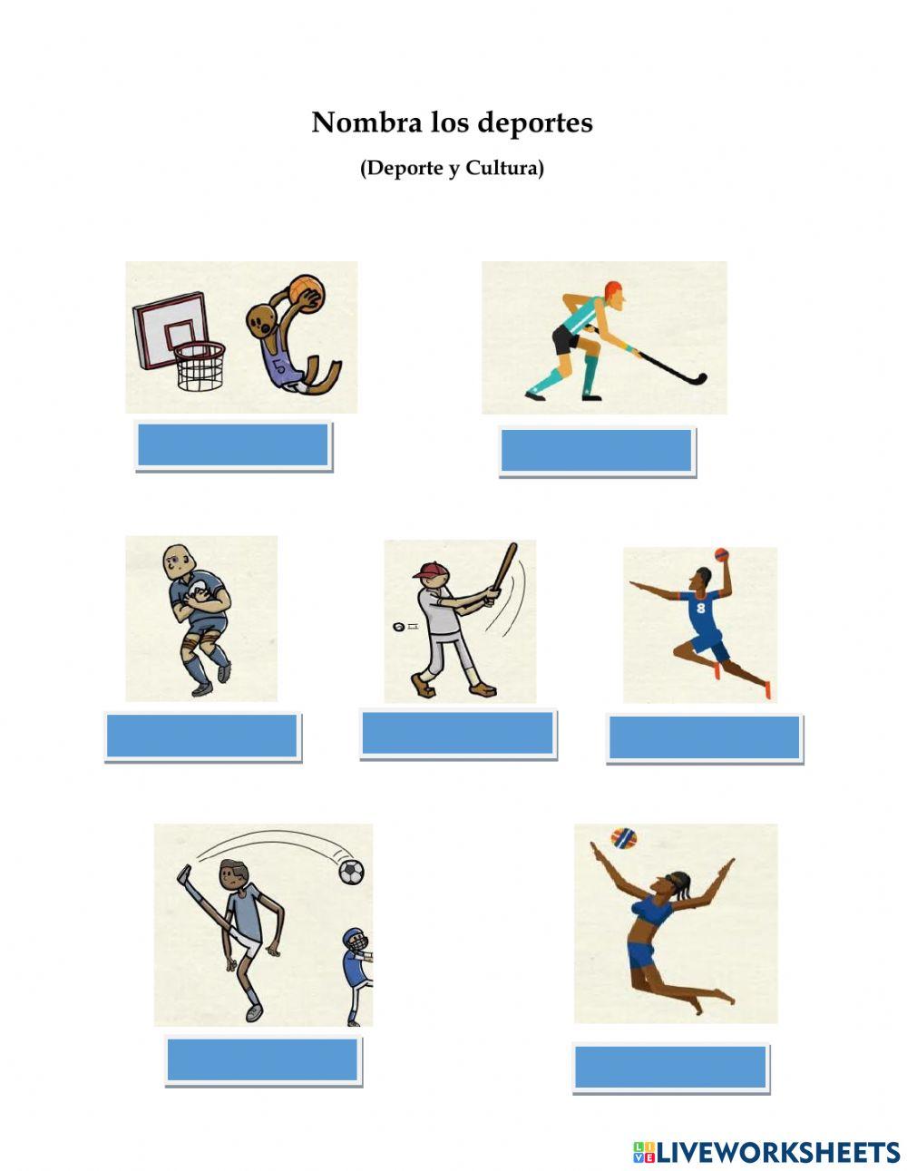 Nombra los deportes worksheet | Live Worksheets
