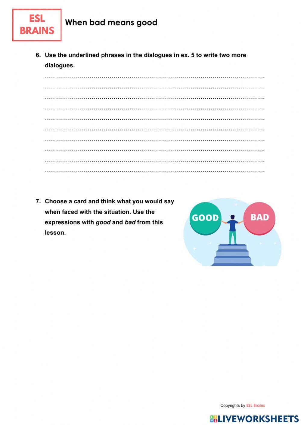 Bad means good online exercise for | Live Worksheets