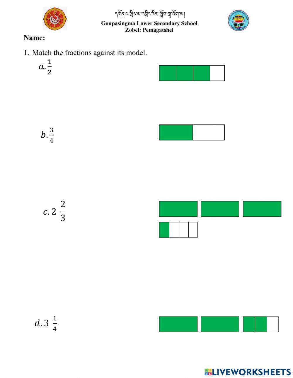 Fraction Strips online exercise for | Live Worksheets