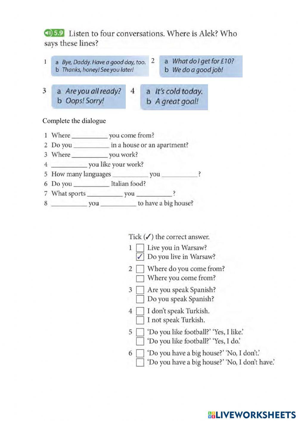 Things I like activity | Live Worksheets