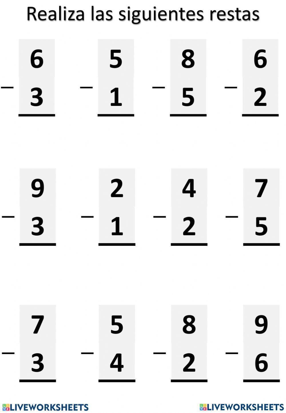 Restas online exercise for undecimo grado | Live Worksheets