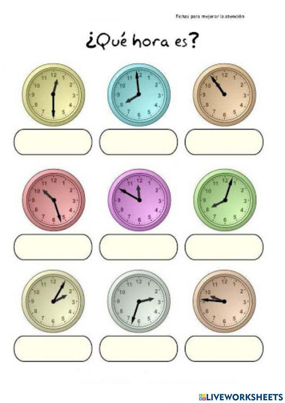 EL RELOJ | Free Interactive Worksheets | 7018789