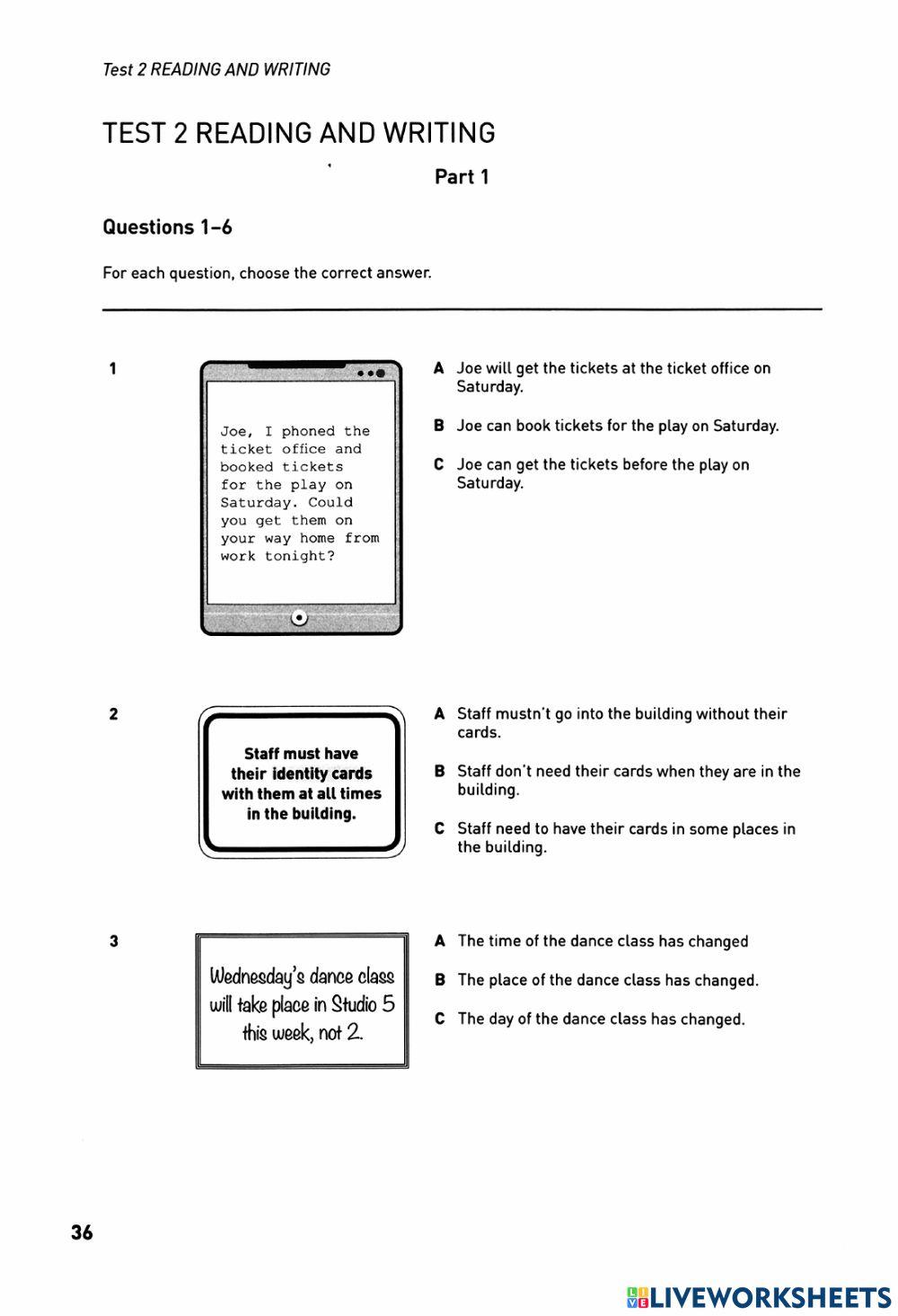 KEY Reading Pra… | Free Interactive Worksheets | 7082286