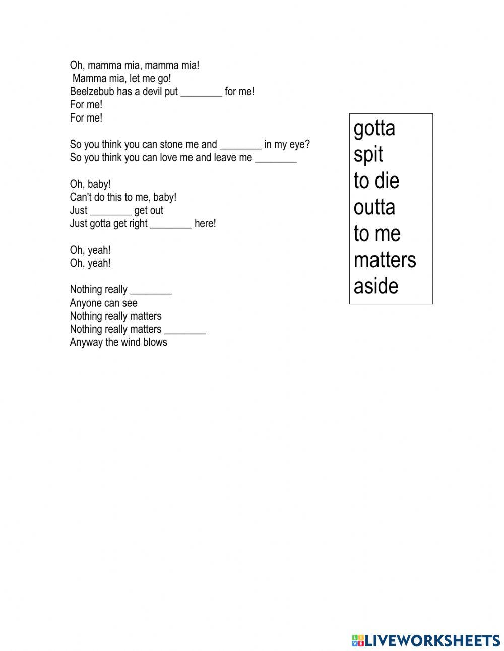 Queen Bohemian … | Free Interactive Worksheets | 7019133