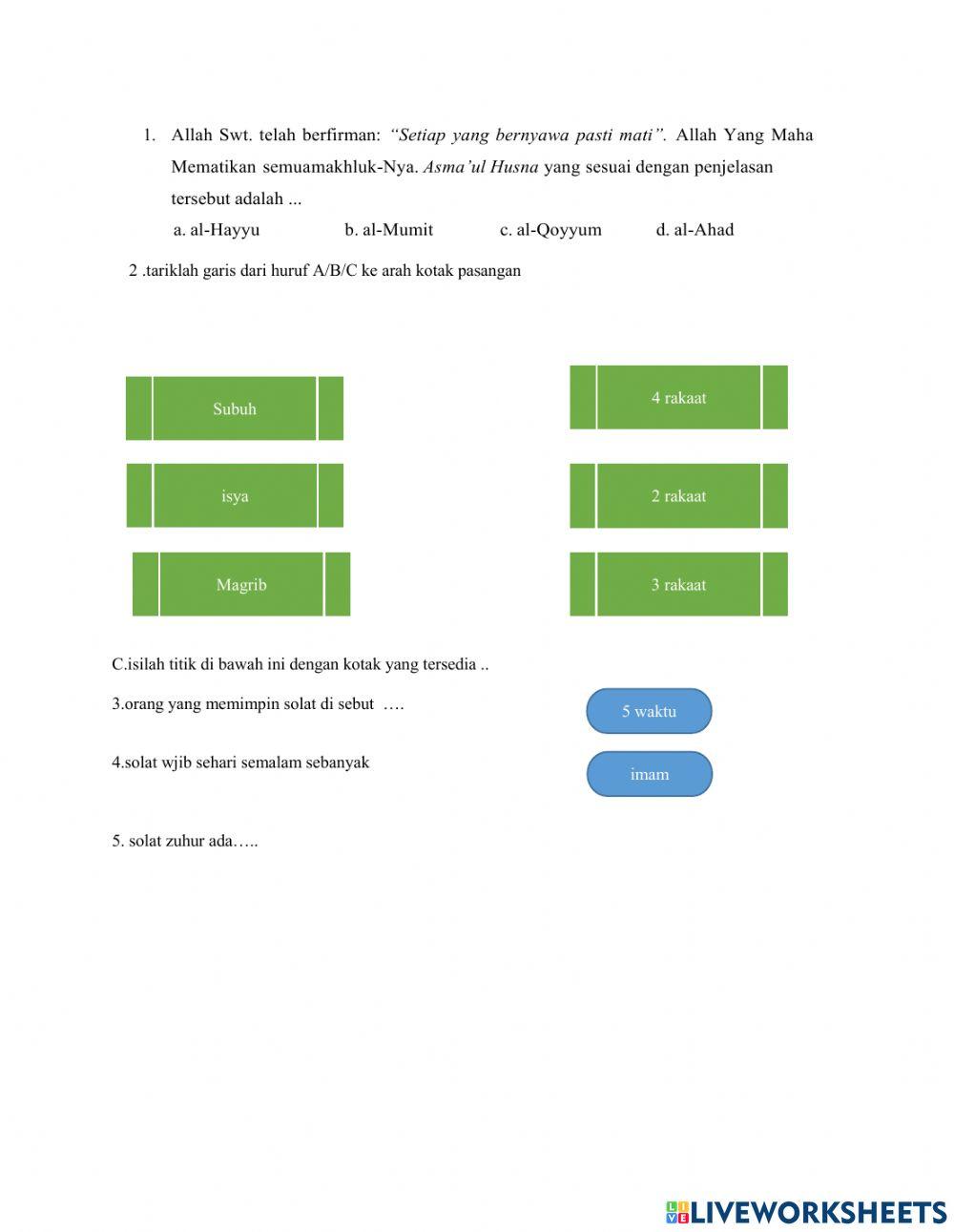 Contoh soal free activity | Live Worksheets
