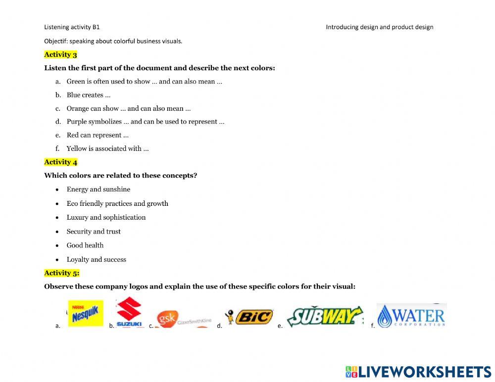 Color and brand… | Free Interactive Worksheets | 7019422