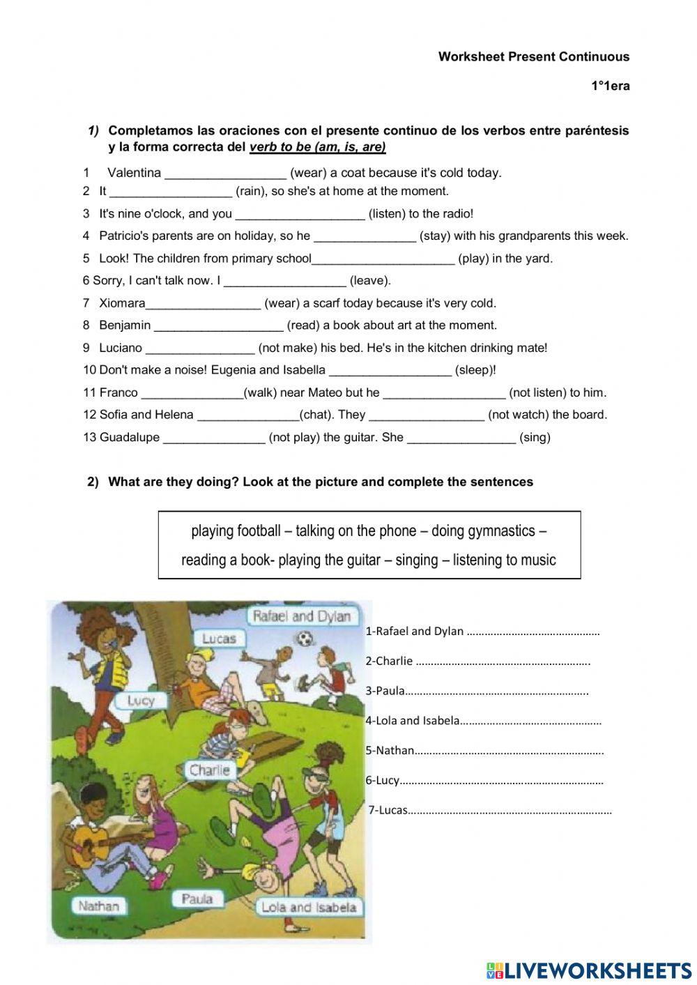 Presente Continuo 7090916 | GeorginaF | Live Worksheets