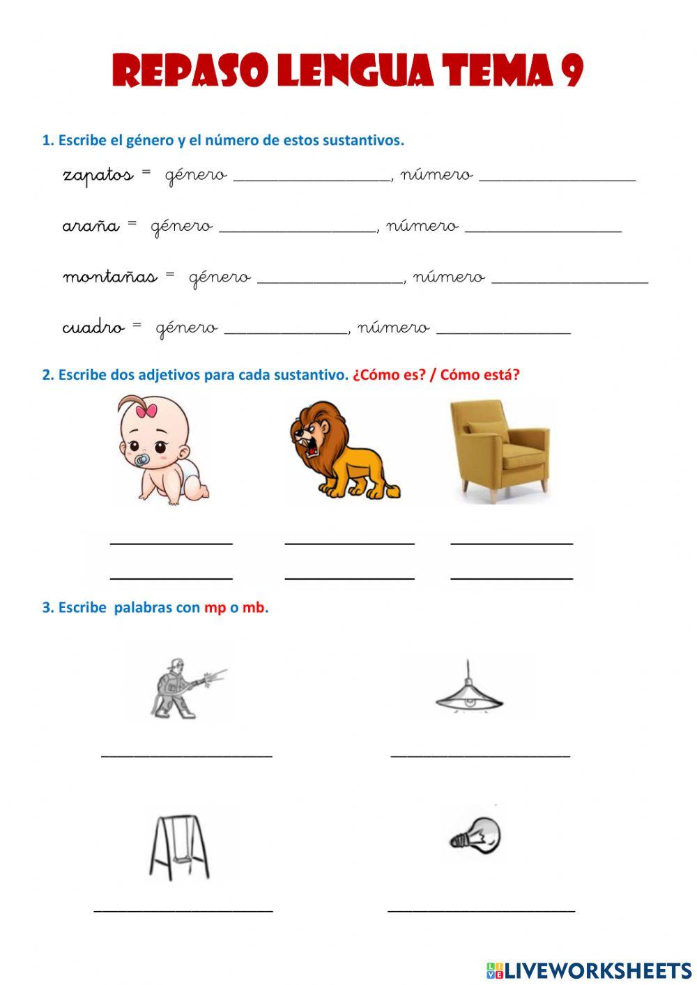 Repaso tema 9 interactive activity for 2º PRIMARIA | Live Worksheets