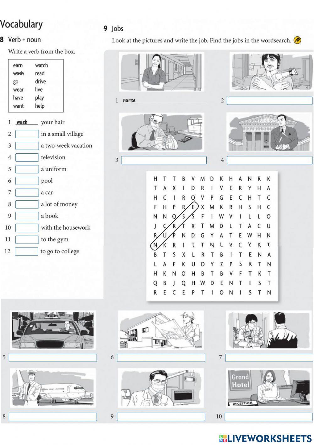 Vocabulary online exercise for A1 | Live Worksheets