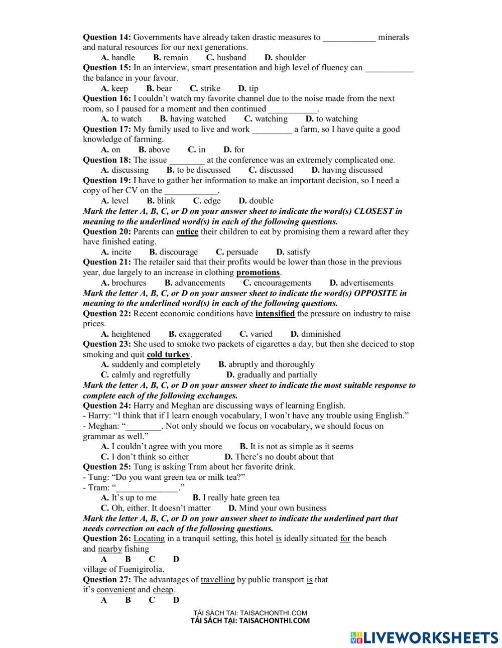 T online exercise for | Live Worksheets