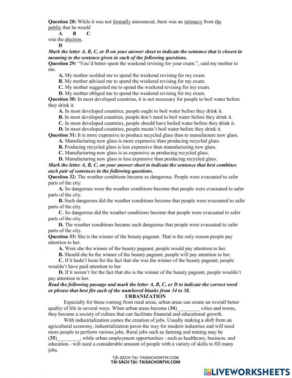 T online exercise for | Live Worksheets