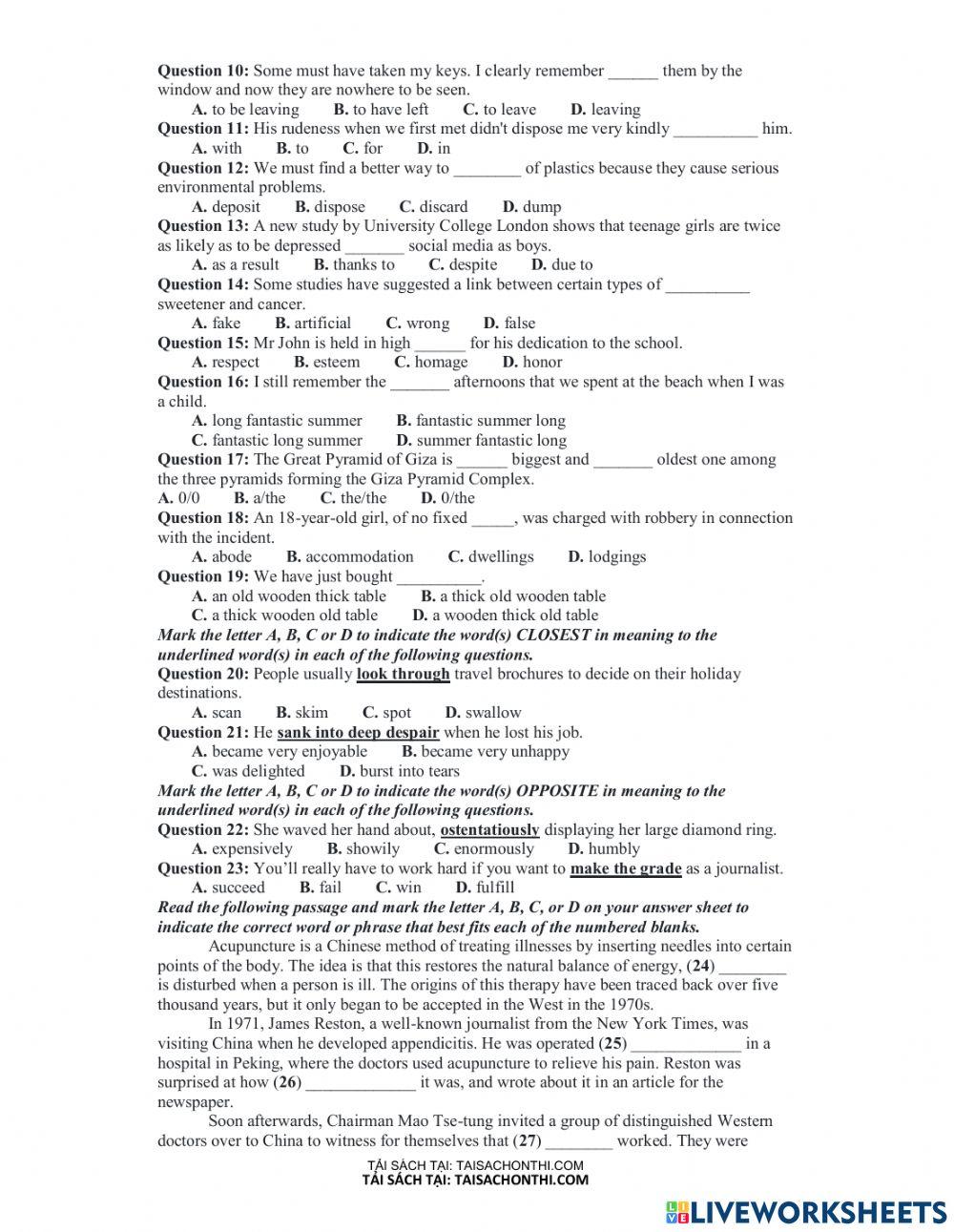 RL online exercise for | Live Worksheets