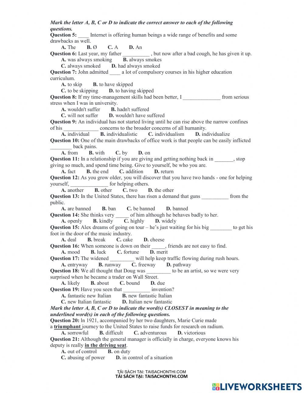 CL online exercise for | Live Worksheets