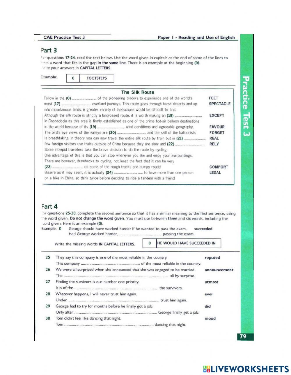 CAE Reading And Use Of English Test 3 Online Exercise For Live Worksheets cae-reading-and-use-of-english-test-3-online-exercise-for-live-worksheets