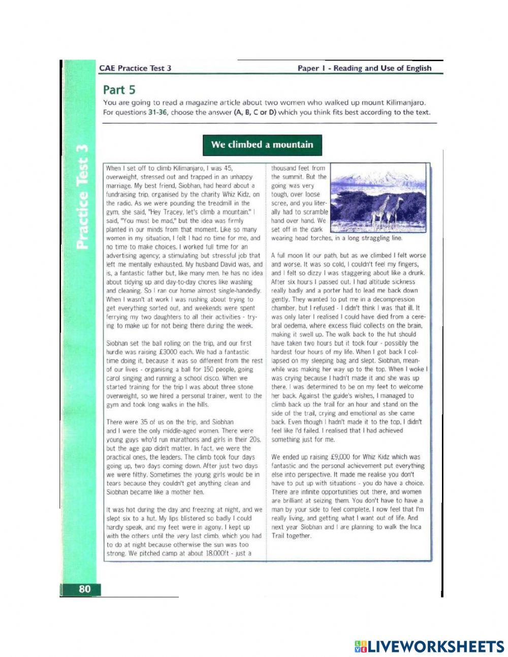 CAE Reading And Use Of English Test 3 Online Exercise For Live Worksheets CAE Reading And Use Of English Test 3 Online Exercise For Live Worksheets