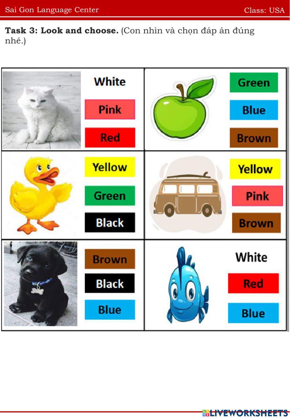 Usa colors - A2 08.05 worksheet | Live Worksheets