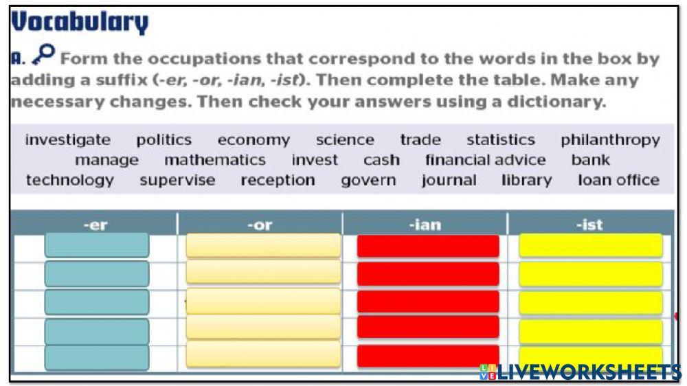 G11- Vocab 10b online exercise for | Live Worksheets