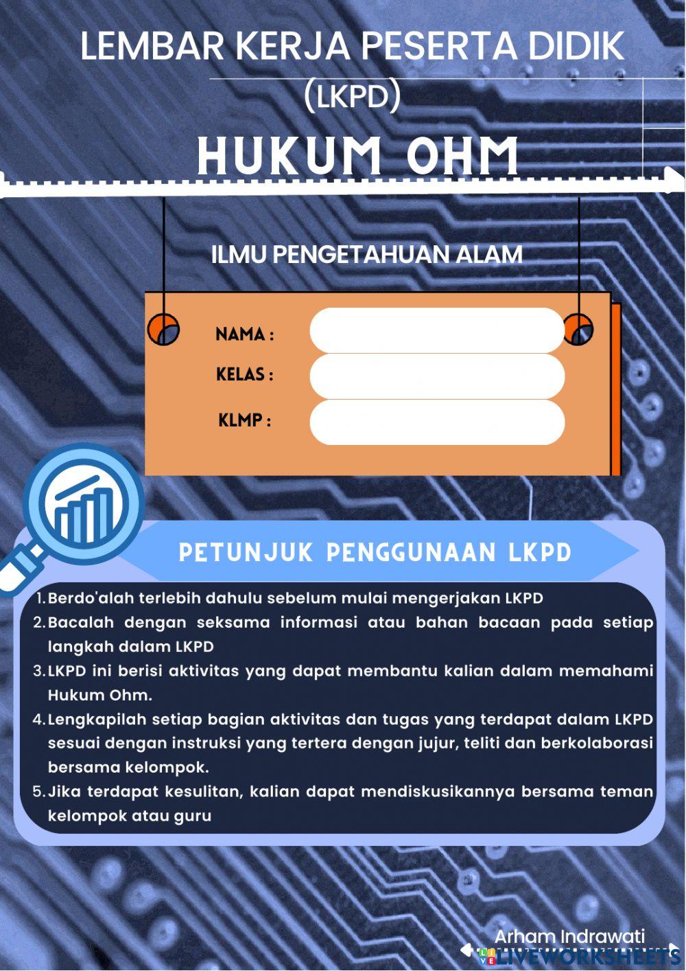 hukum ohm | Free Interactive Worksheets | 6989248