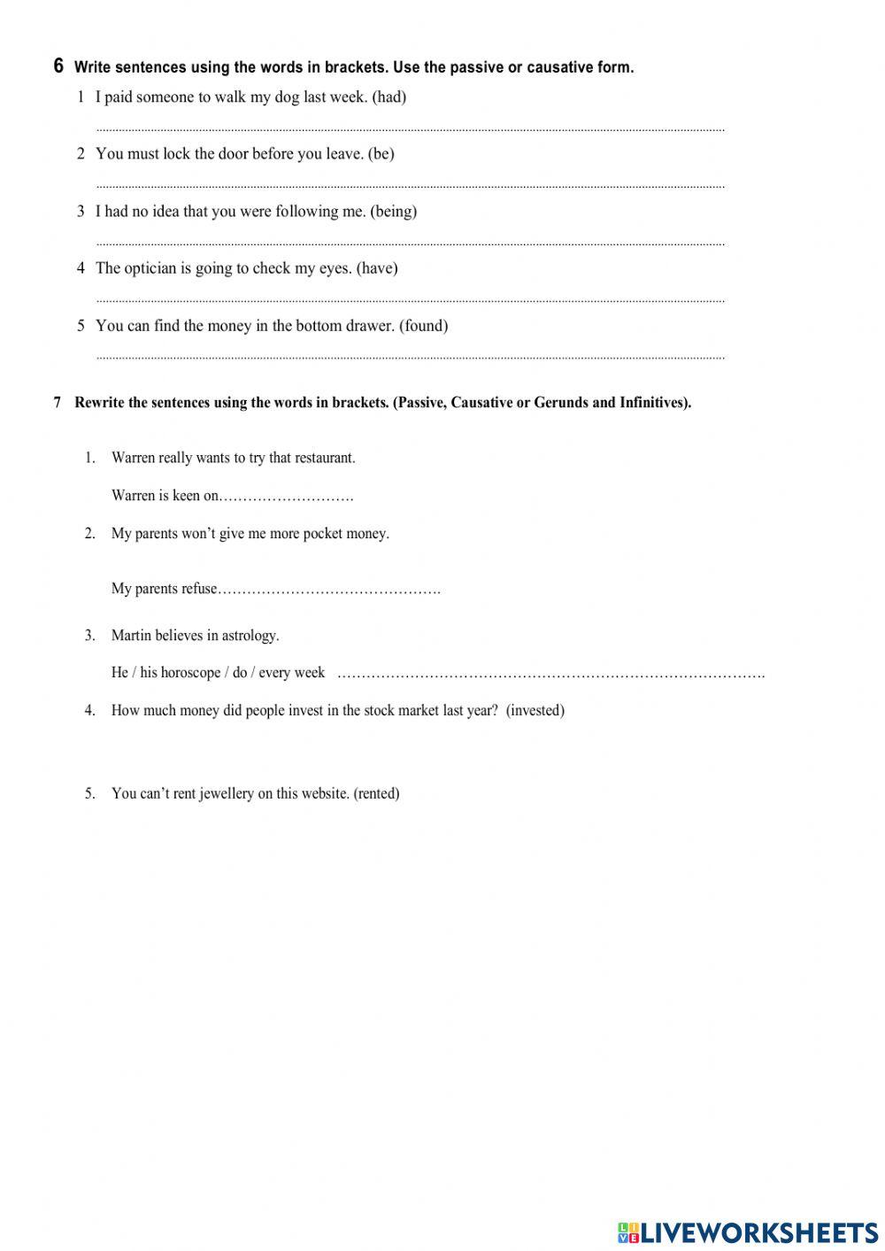 Grammar 1 Bach … | Free Interactive Worksheets | 7003814