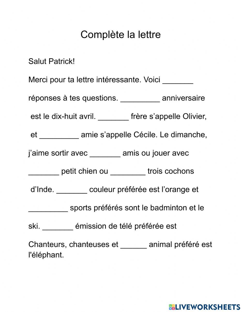 6951222 | Les adjectifs possesifs -Mon, Ma,Mes- | MrsKSI