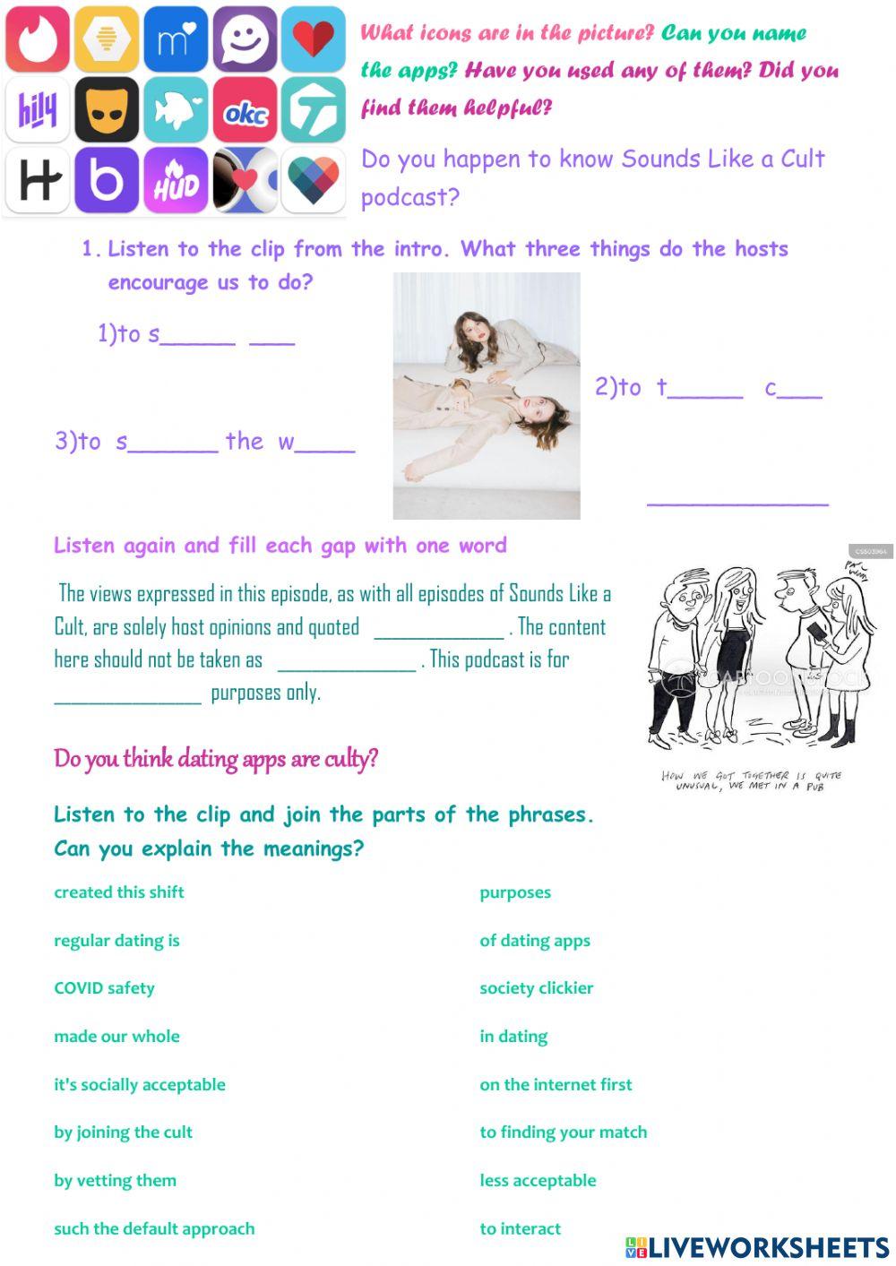 Dating Apps 1 | Free Interactive Worksheets | 7140237