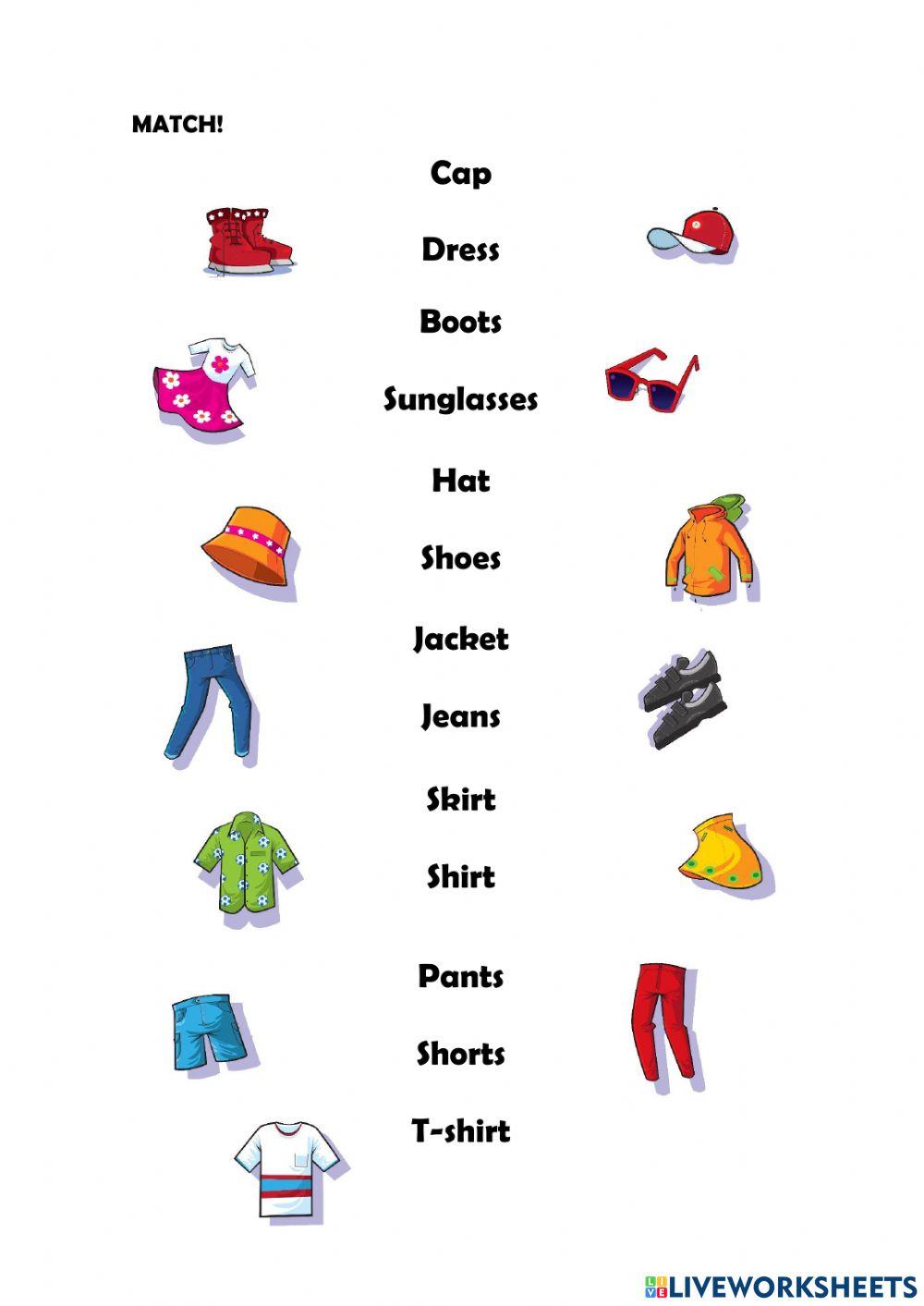 Clothes | Free Interactive Worksheets | 7021311