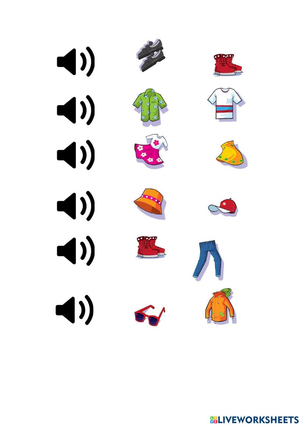 Clothes | Free Interactive Worksheets | 7021311