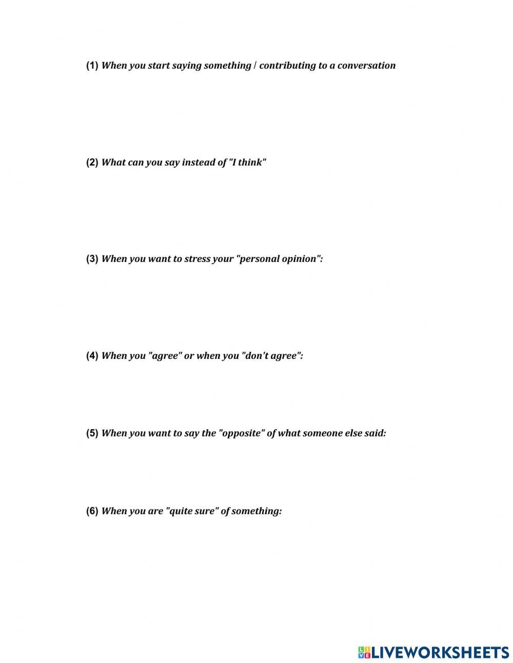 Debate Phrases | Free Interactive Worksheets | 7021512