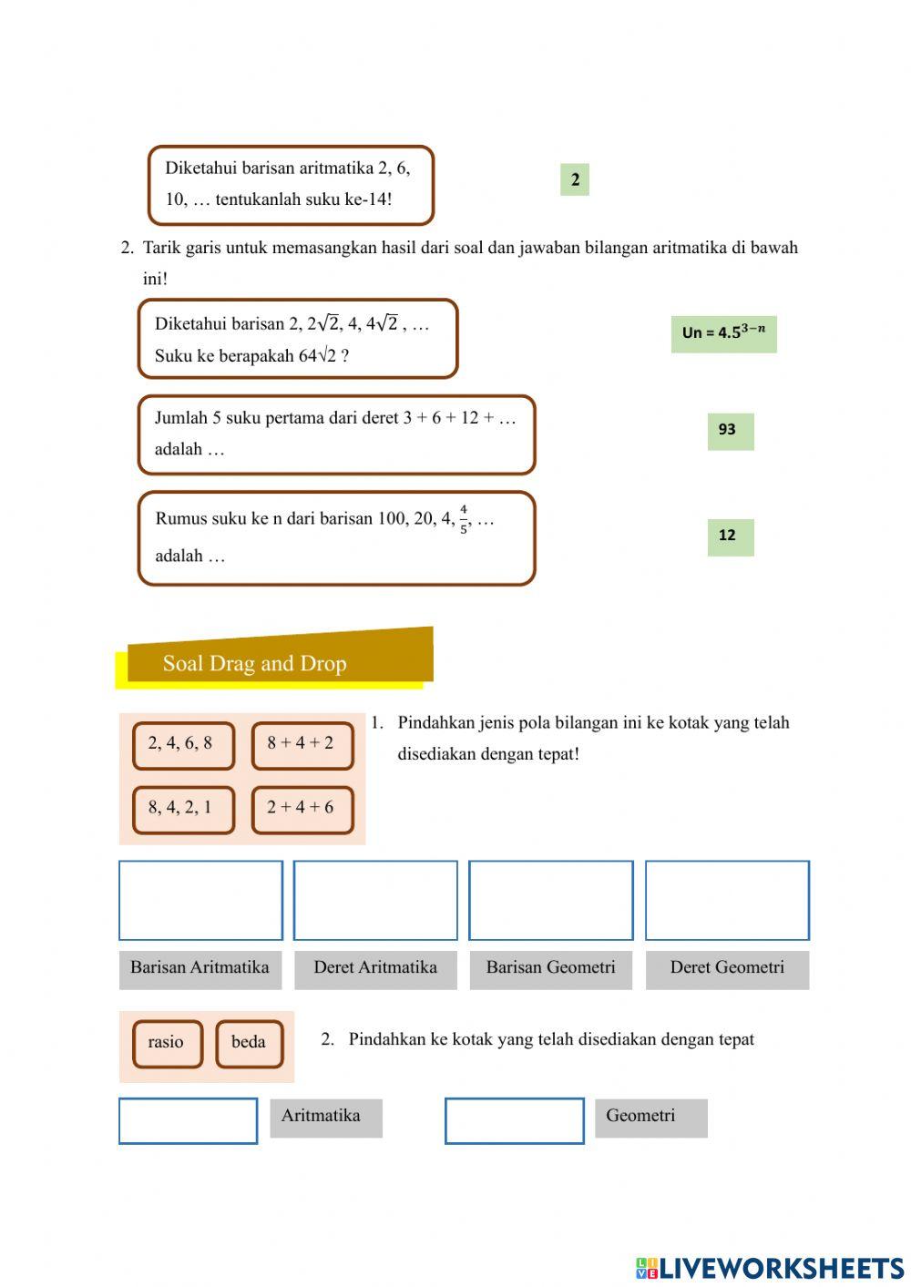 Belajar Matematika exercise for XI | Live Worksheets