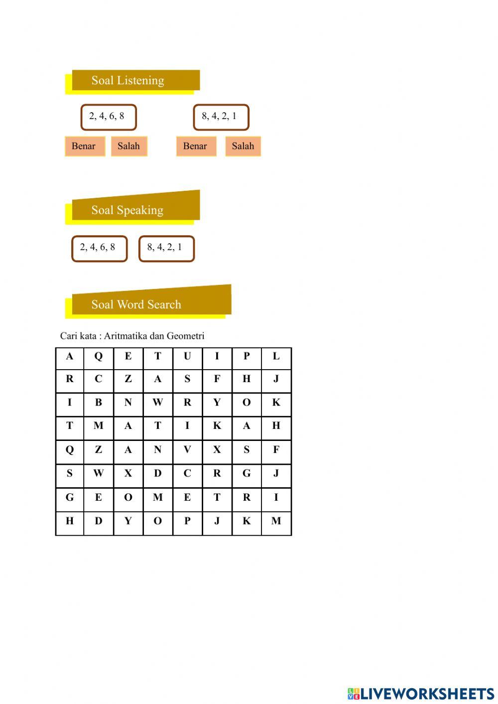 Belajar Matematika exercise for XI | Live Worksheets