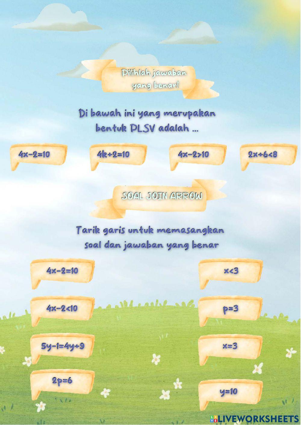 Persamaan dan Pertidaksamaan Linear Satu Variabel (PLSV