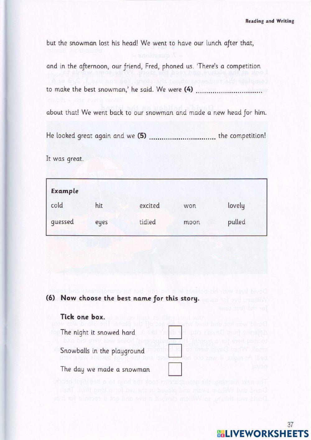 Reading test 7022347 | Do Que | Live Worksheets