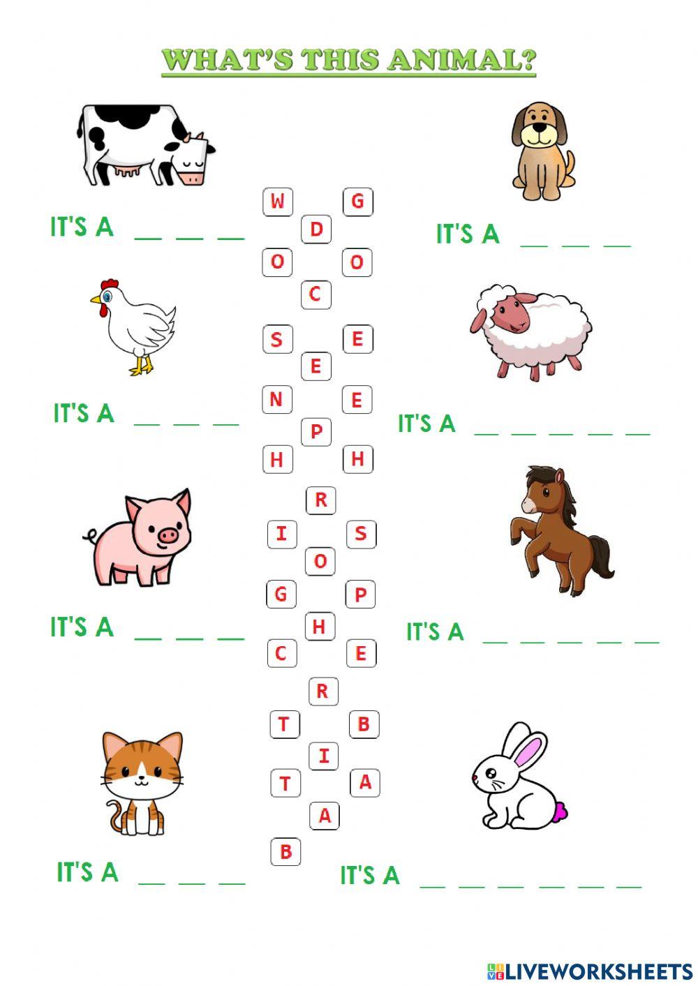 Eight animals 2 worksheet | Live Worksheets
