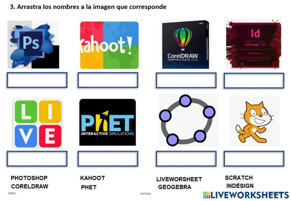 Identificar los nombres de los programas worksheet | Live Worksheets