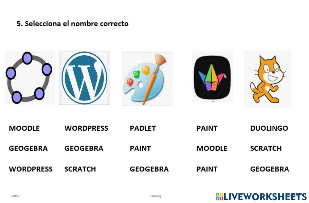 Nombre de programas worksheet | Live Worksheets