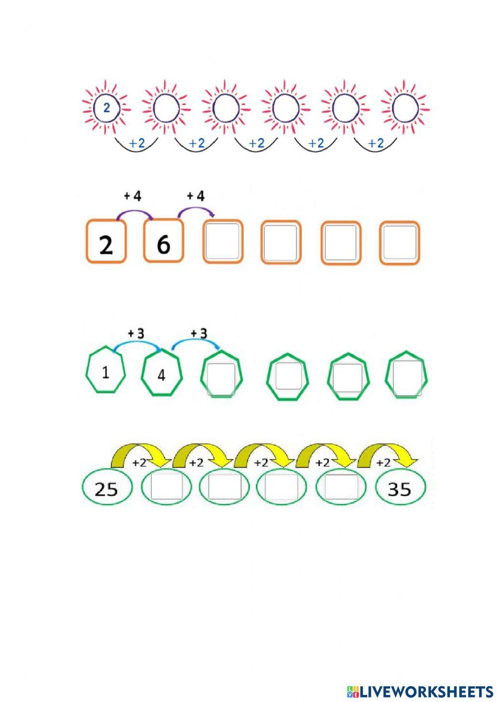 PATRONES NUMERICOS PARA SEGUNDO GRADO online exercise for | Live Worksheets