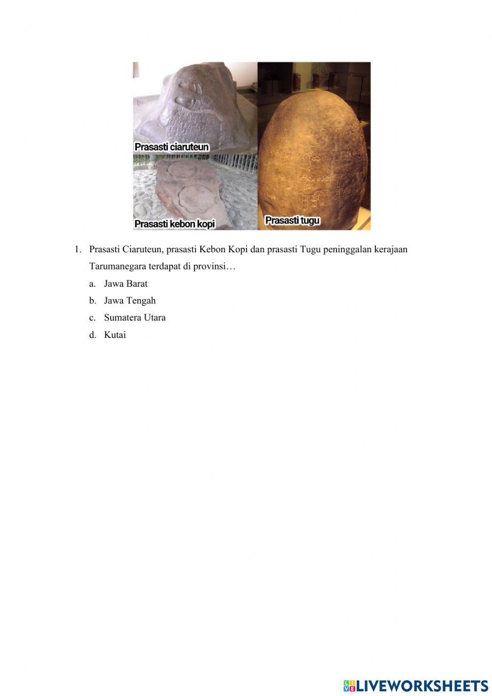 Prasasti Ciaruteun worksheet | Live Worksheets