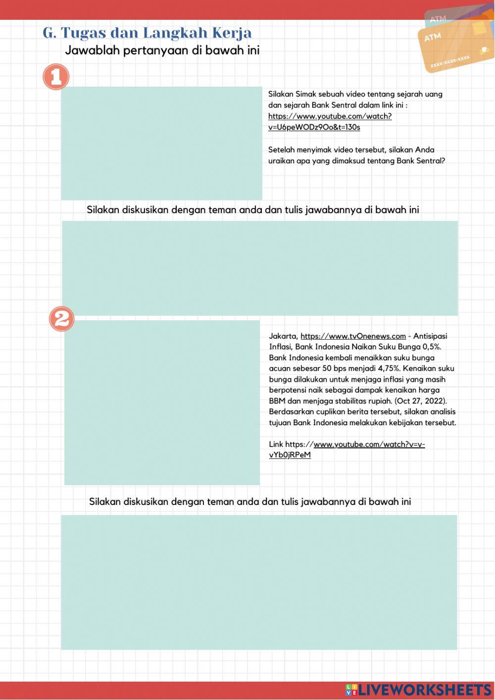 LKPD Bank Sentral activity | Live Worksheets