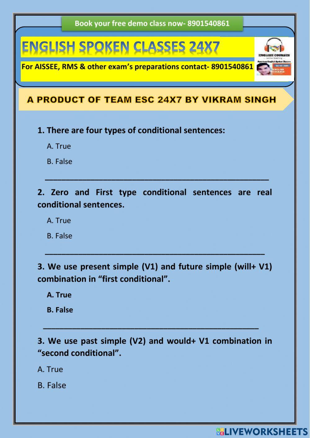 Second type conditional sentences 1326 | ESC 24x7 by