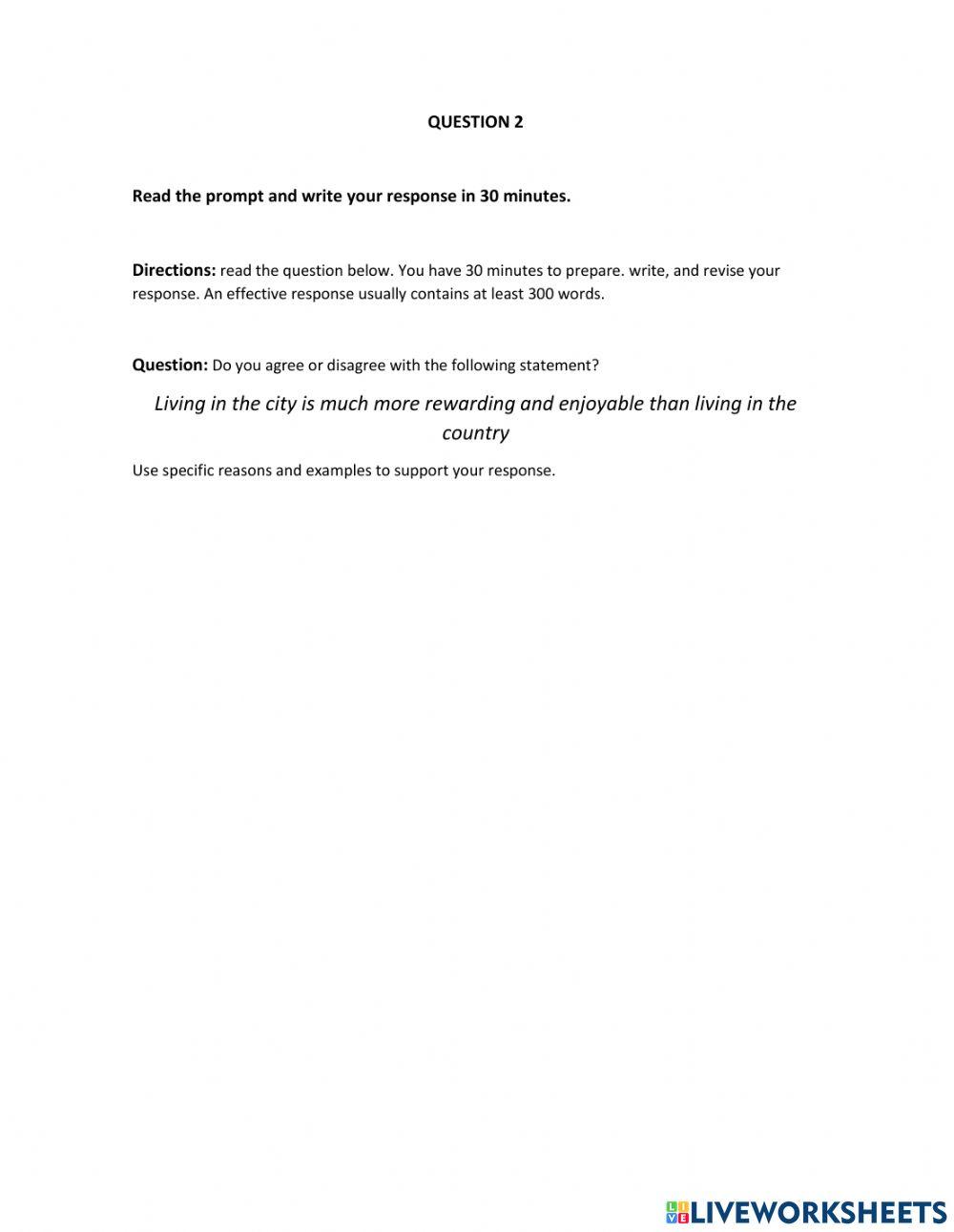 7059563 | WRITING EXTRA PRACTICE - MOCK TEST | Cincinnati