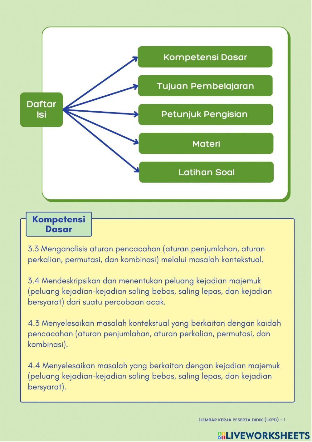 Peluang. worksheet | Live Worksheets