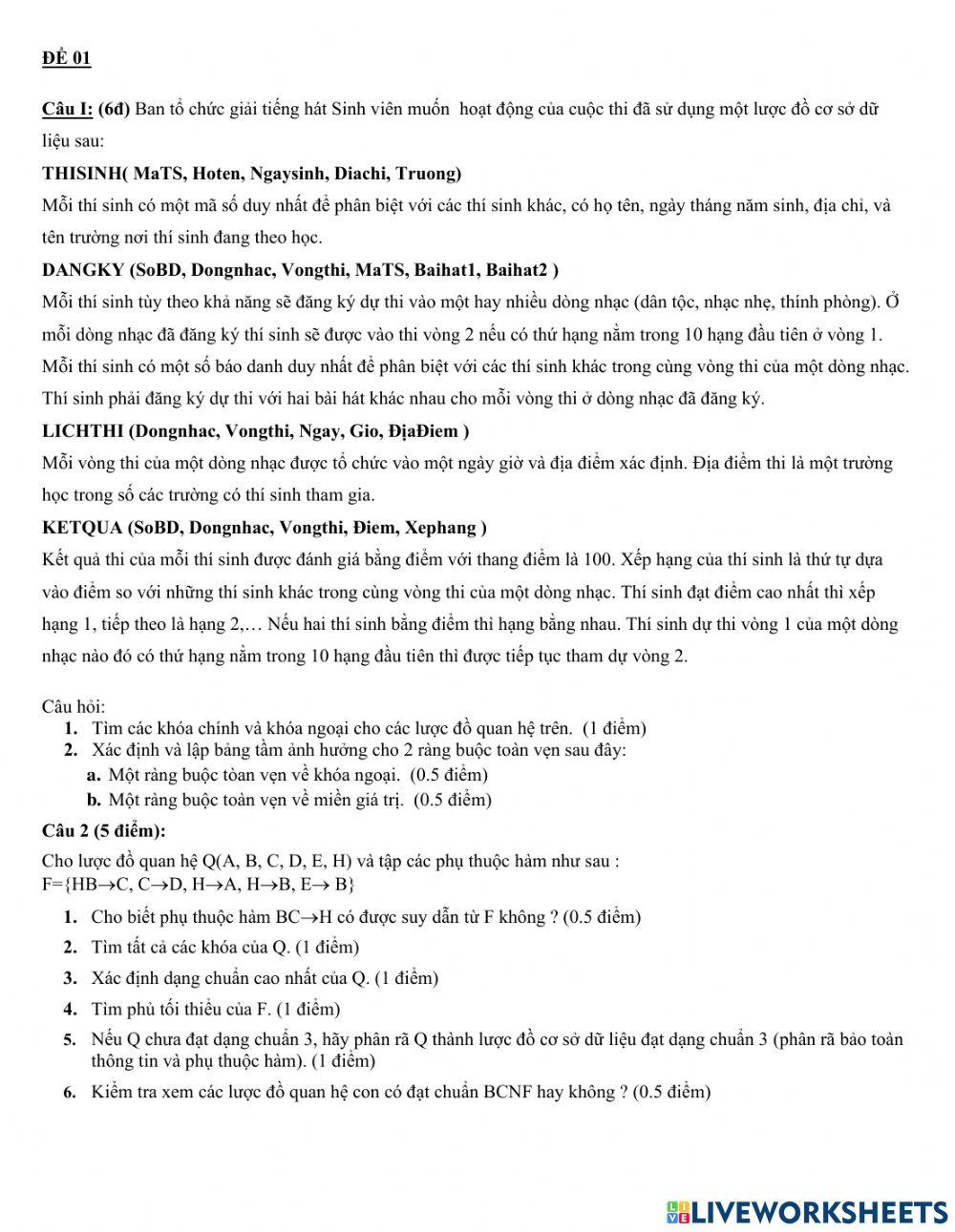 De01 | Live Worksheets