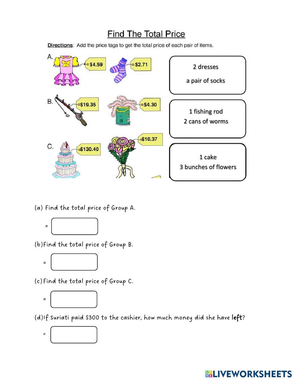Rate worksheet Year 5 online exercise for | Live Worksheets