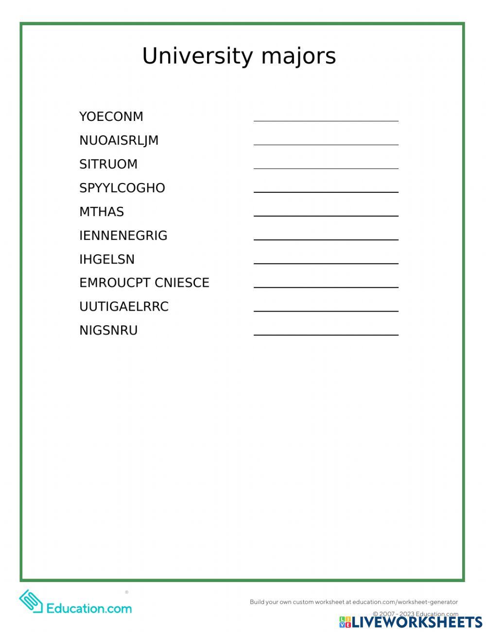 7039646 | University majors | MissVilleda1